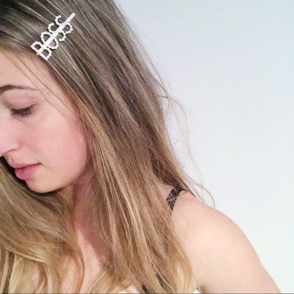 Accessories | Sale Rhinestone Statement Word Hair Clip | Poshmark